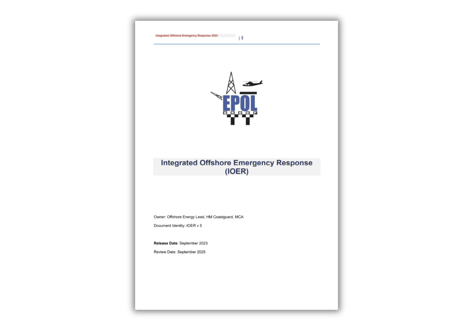 Integrated Offshore Emergency Response (IOER) Guidelines | OEER